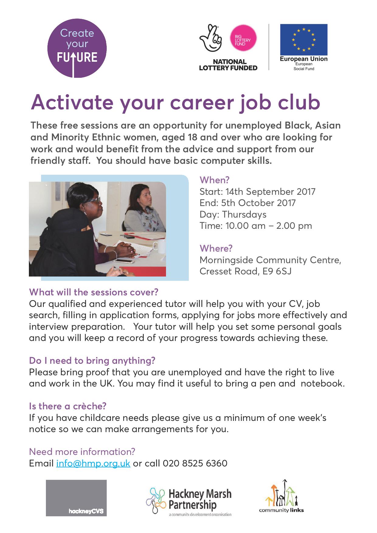 Create Your Future - Activate Your Career Job Club - Hackney CVS ...
